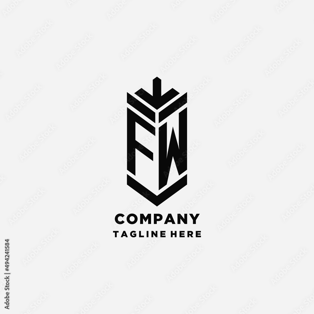 Initials FW shield logo design, creative monogram logo inspiration Stock Vector | Adobe Stock