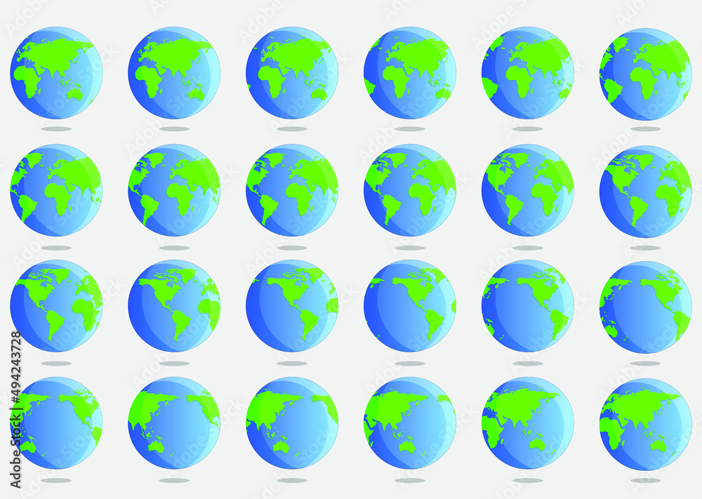 Earth Frame by frame Rotation Animation Vector Illustration, Animated ...