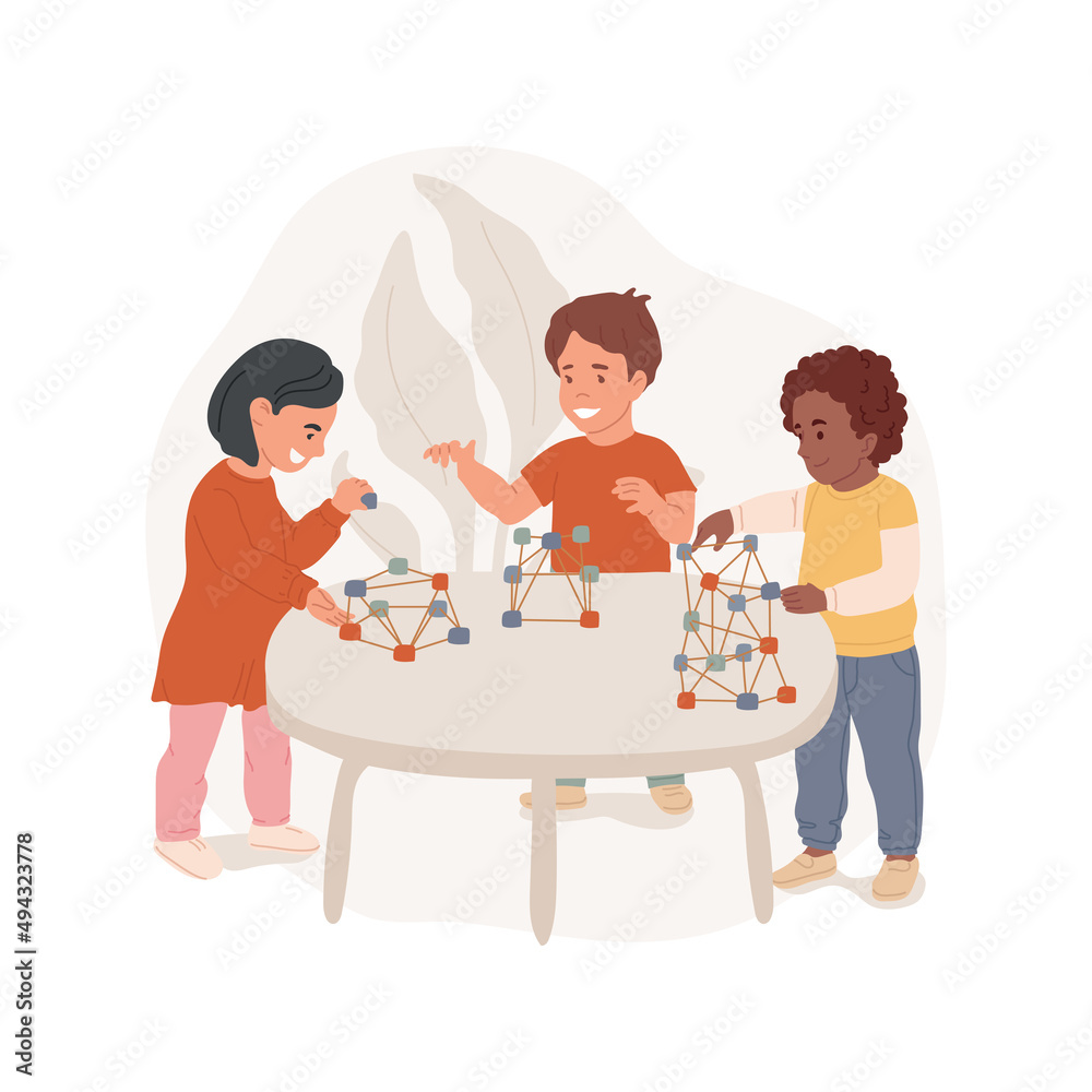 Building STEM projects isolated cartoon vector illustration. STEM ...