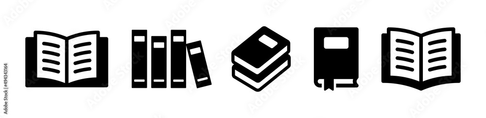 Book icon collection isolated on white background. Stock Vector | Adobe ...