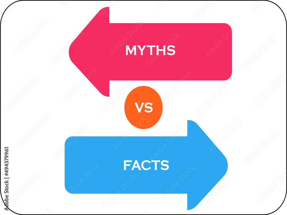 Myths versus facts Visual representation Stock Vector | Adobe Stock