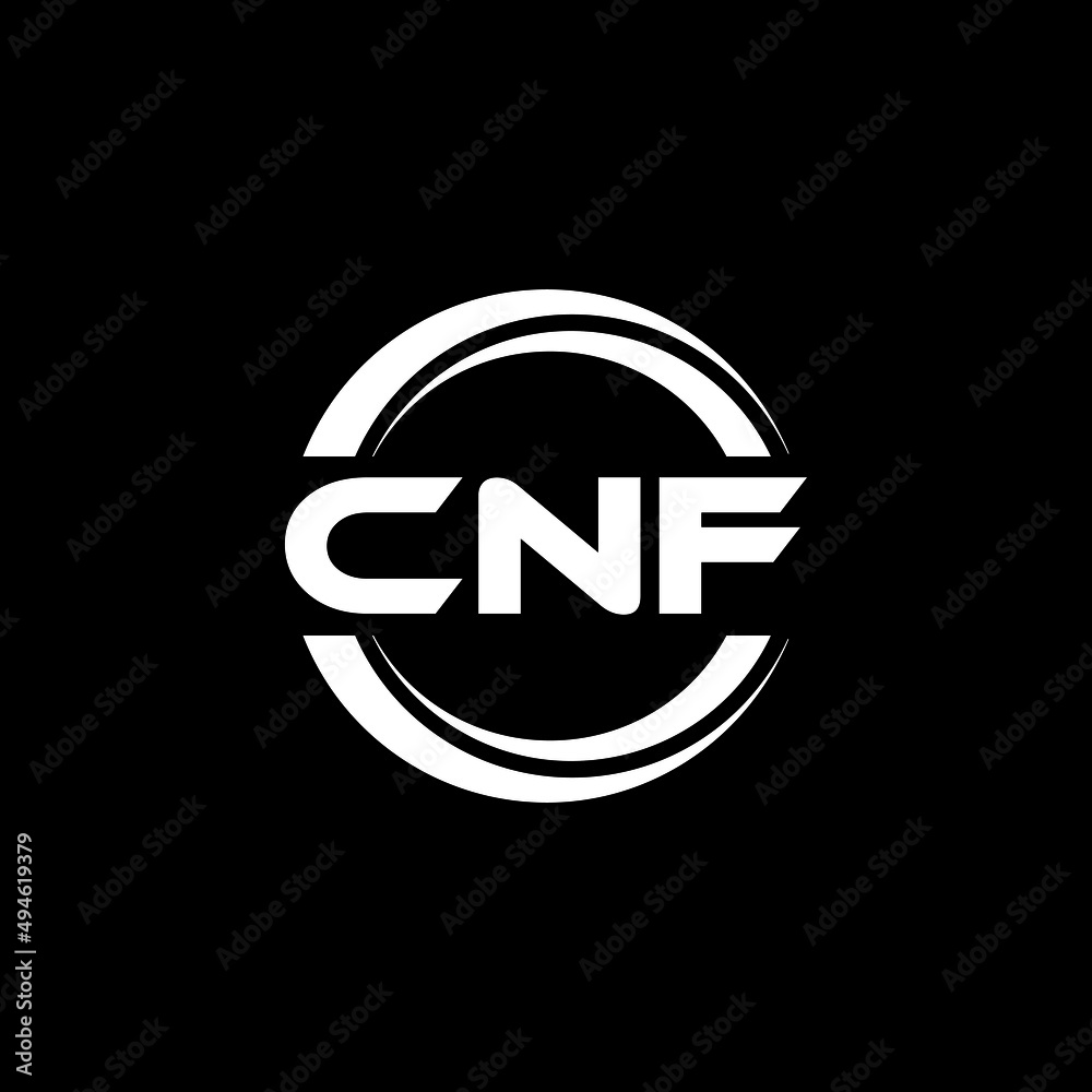 CNF letter logo design with black background in illustrator, vector ...