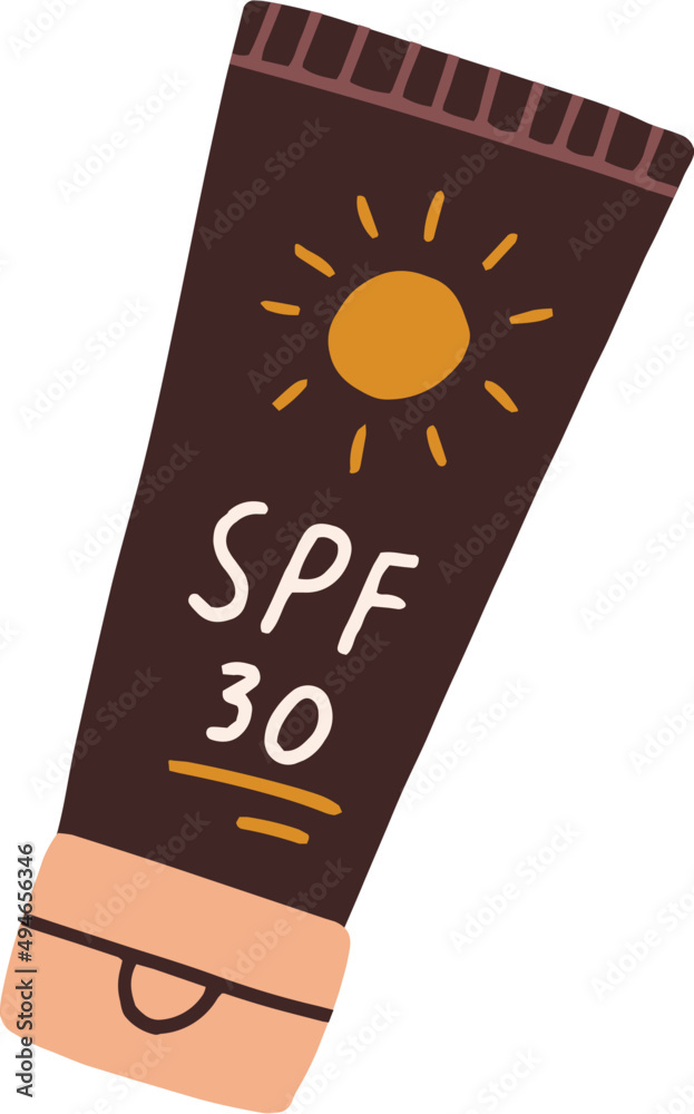 Sunscreen 30 SPF Cartoon Illustration Stock Vector | Adobe Stock