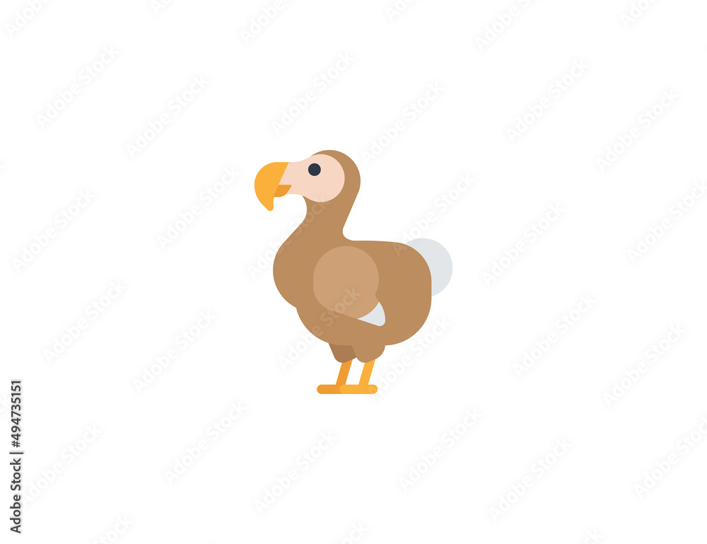 Dodo bird vector flat emoticon. Isolated Dodo emoji illustration. Dodo ...