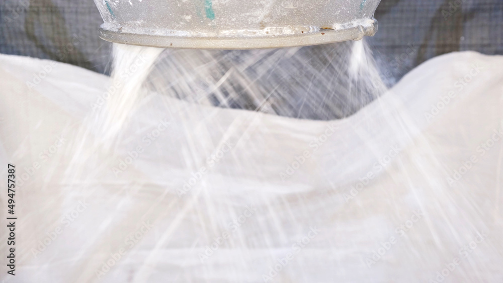 White hard grinded plastic comes out of the cyclone of the machine by ...