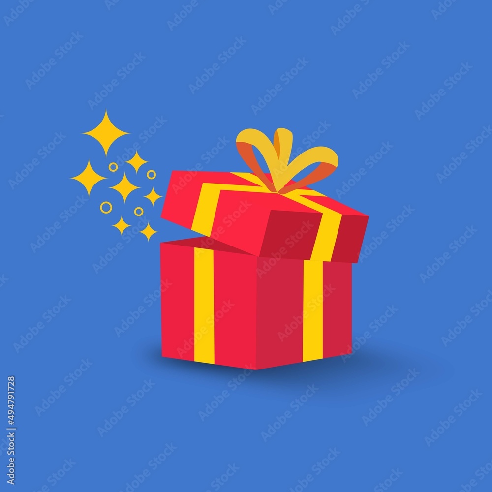 Surprise gift box with confetti. Vector illustration of gift boxes ...
