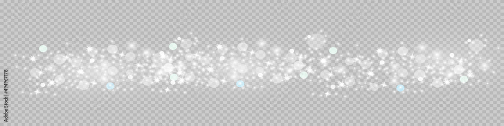 Abstract sparkling glitter texture. Shiny particle effect. Silver glittering space star dust ...