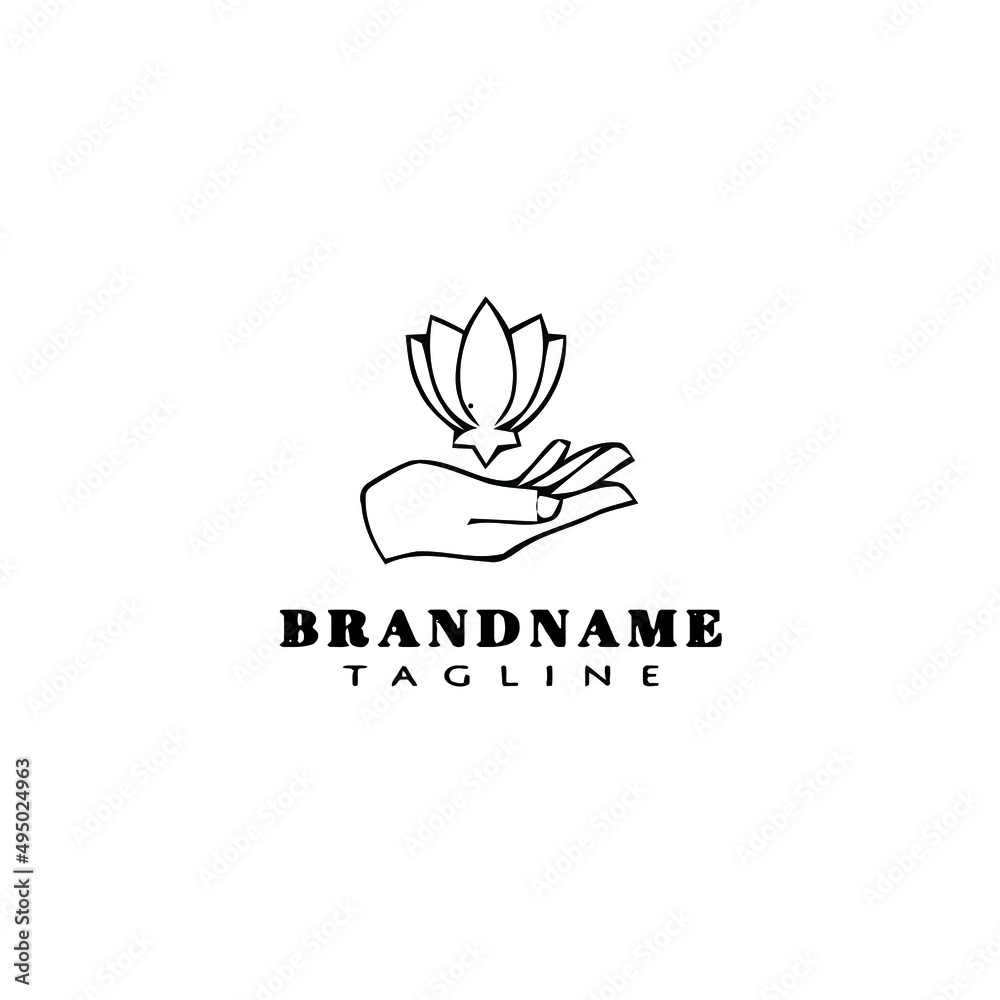 healing hand logo cartoon icon design template black isolated vector ...