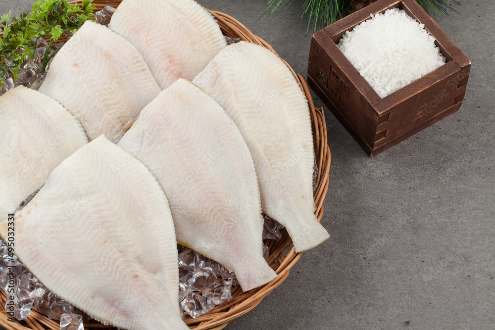 Stock-Foto „flounder, fish, seafood, seafood, raw, food, food, food ...