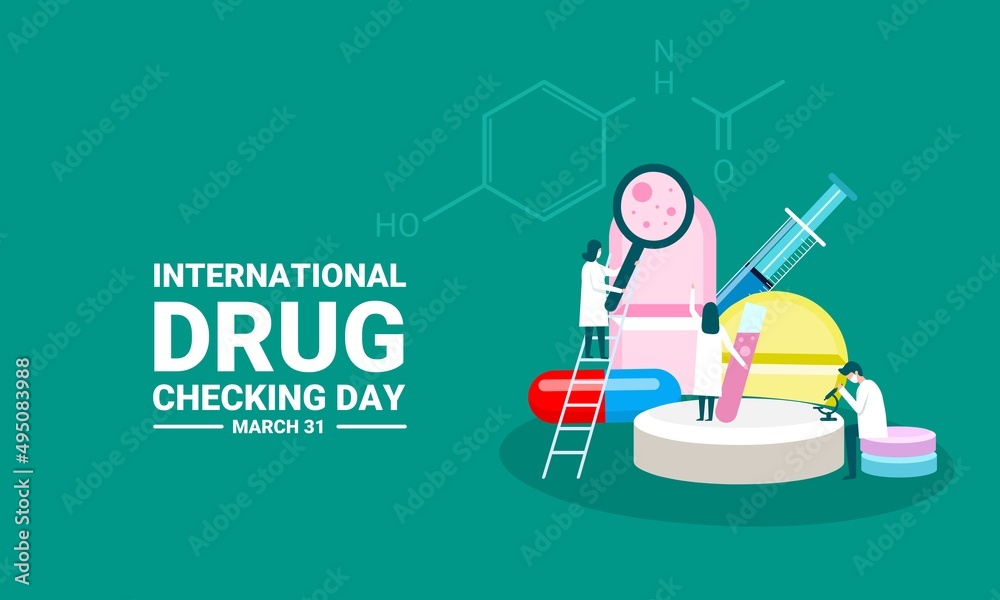 Vector illustration, pharmacy examination expert identifying pills ...