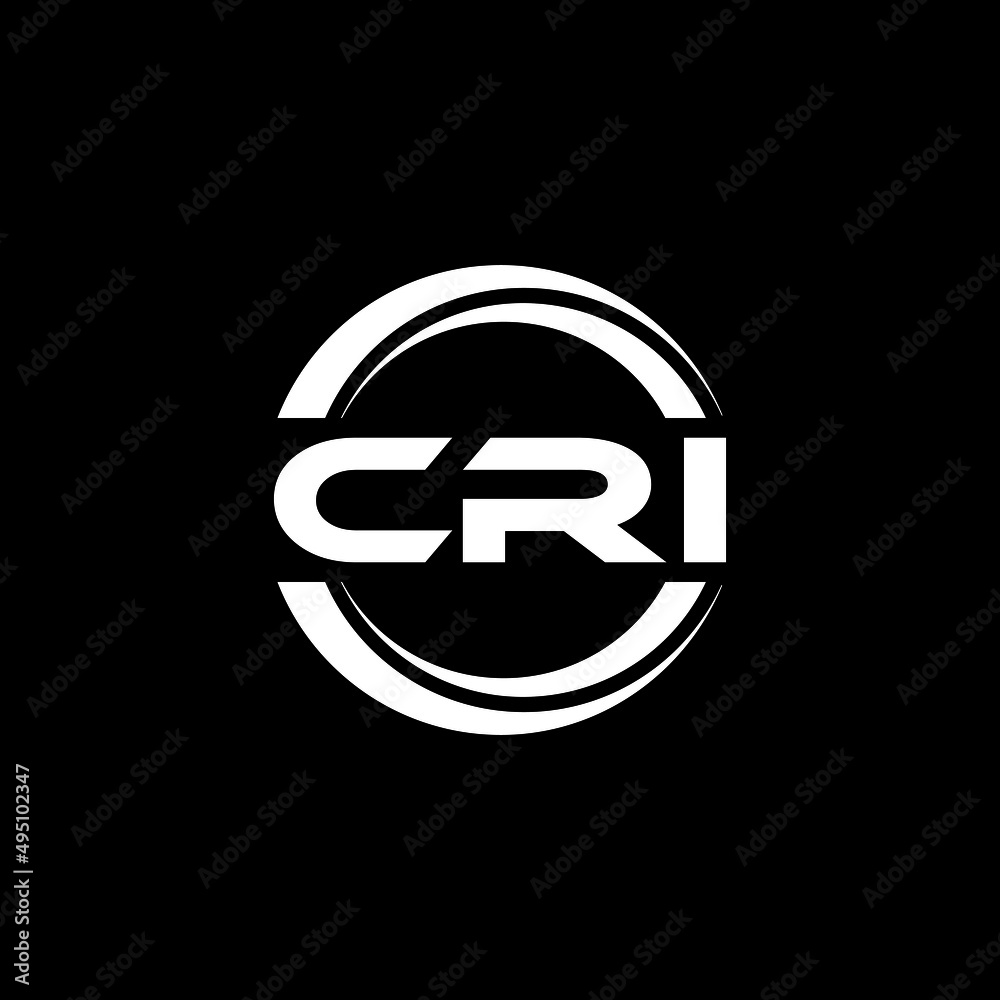CRI letter logo design with black background in illustrator, vector ...