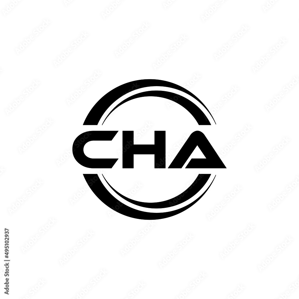 Stock-Vektorgrafik „CHA letter logo design with white background in ...