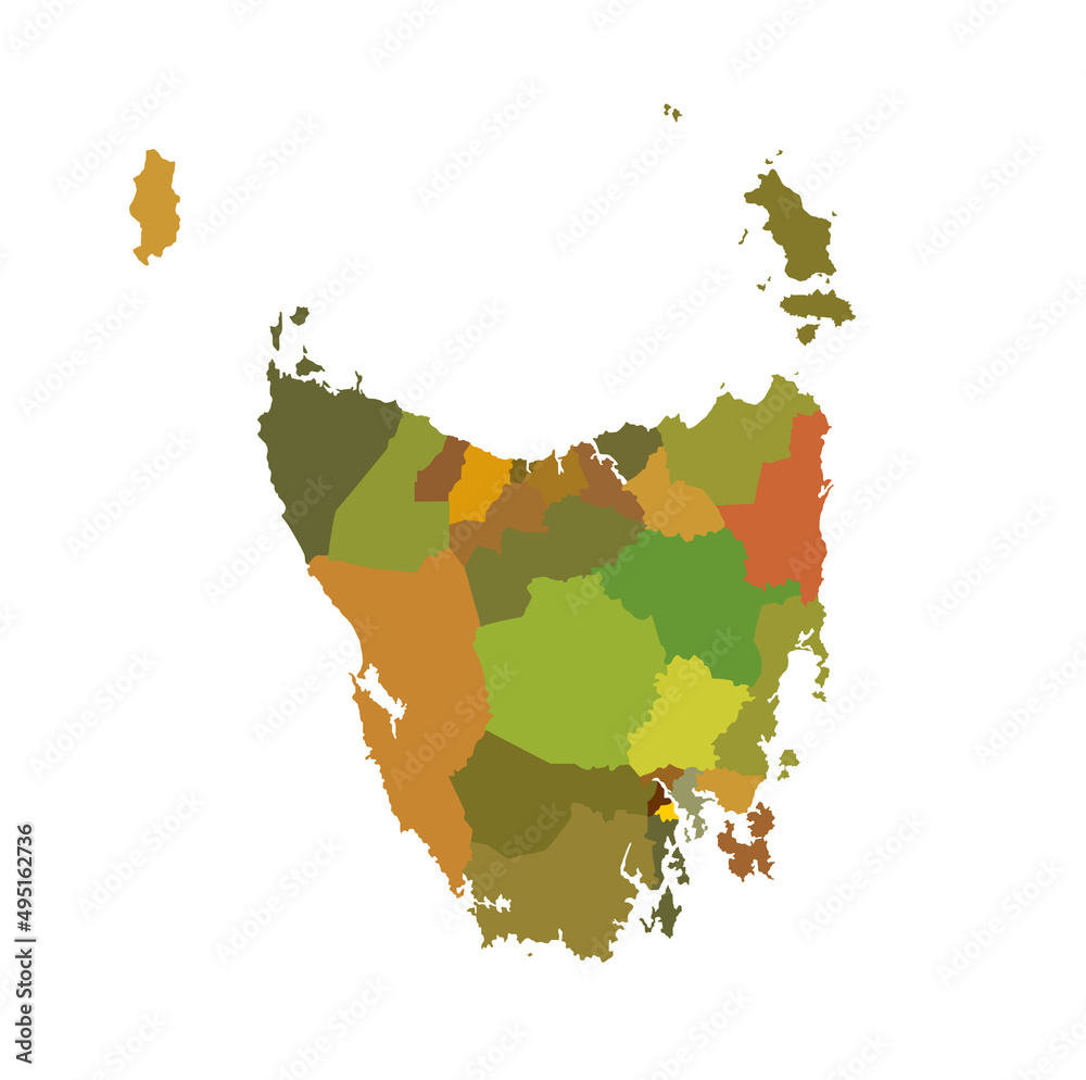 Tasmania map vector silhouette illustration isolated on white ...