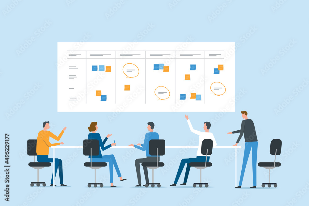 Business people team working meeting for project planning concept. Flat ...