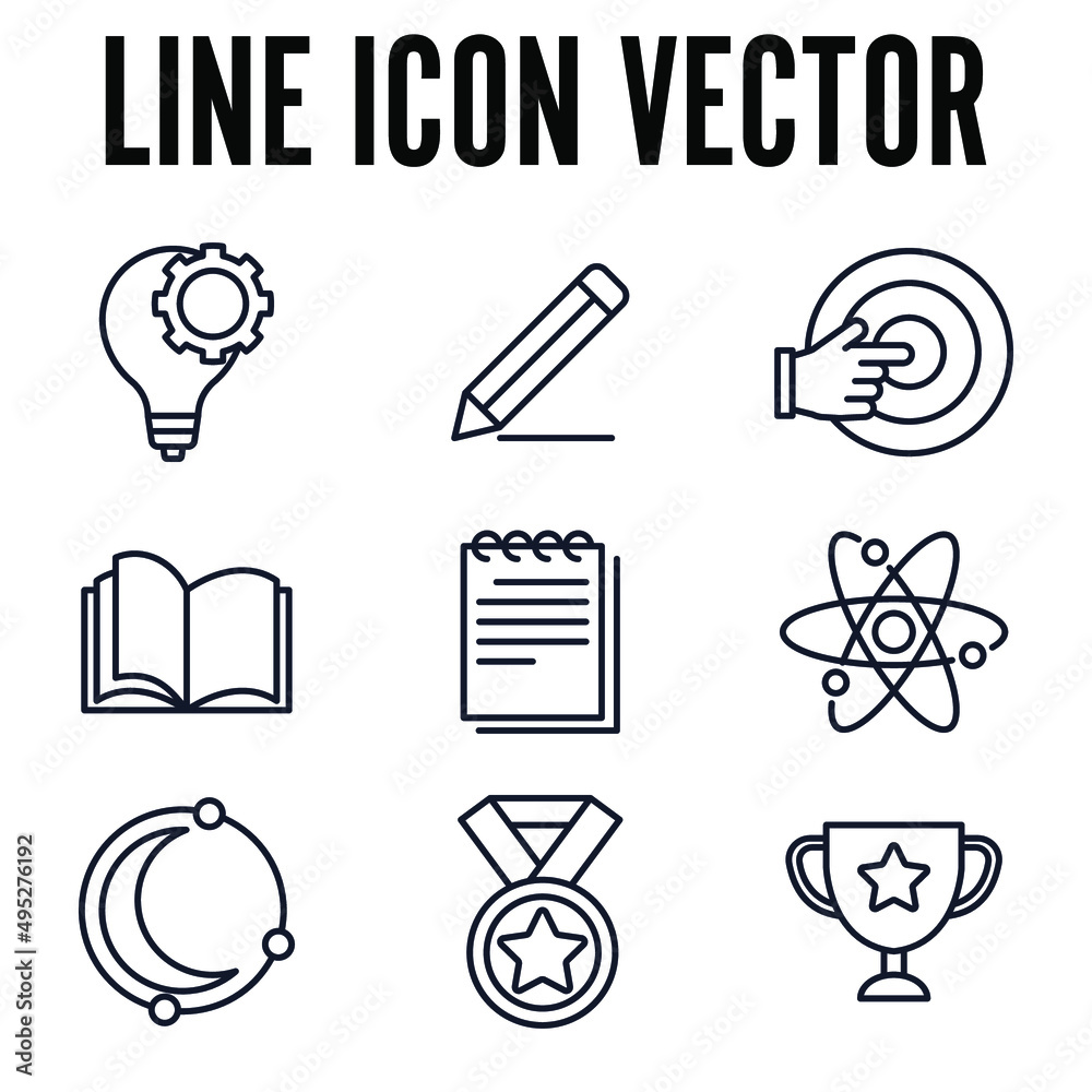 Education academy set icon symbol template for graphic and web design ...