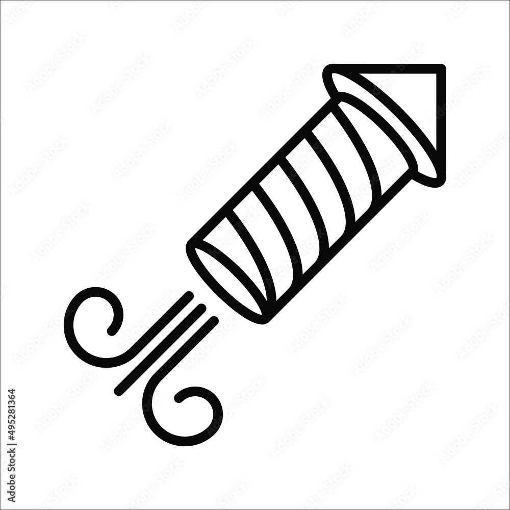 Explosive firecracker icon. Firecracker petard outline icon. Pyrotechnics symbol, vector ...