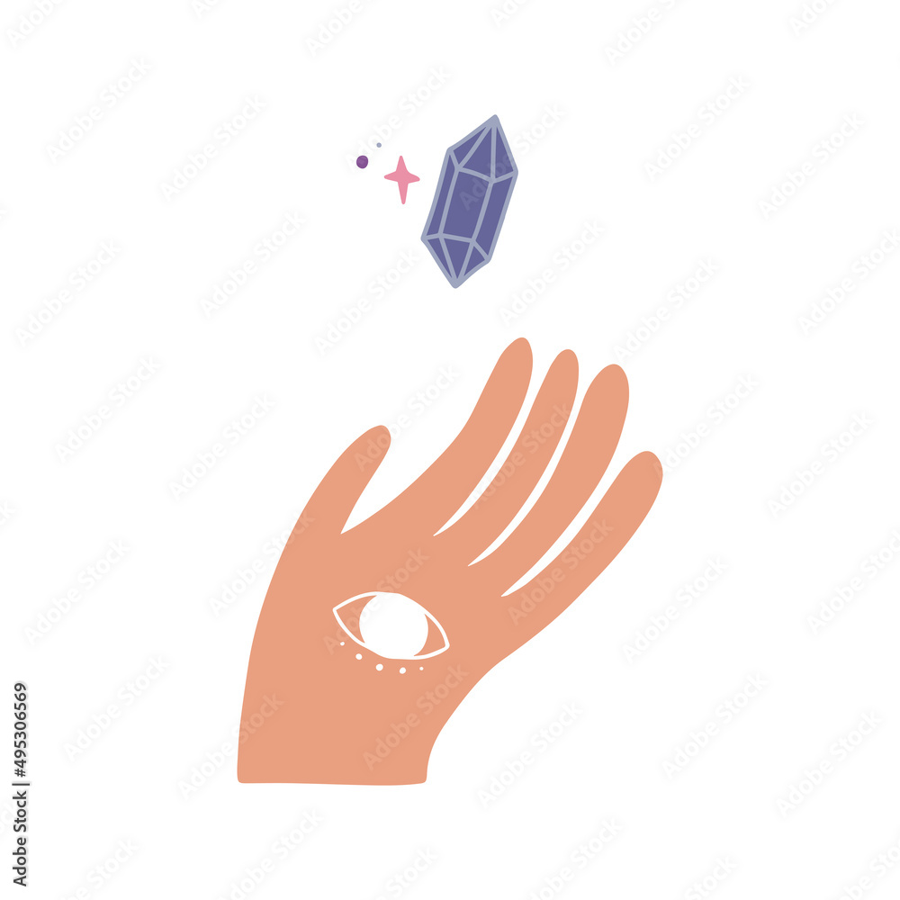 Vector de Stock Palmistry and hieromancy. Hand lines and their meanings ...