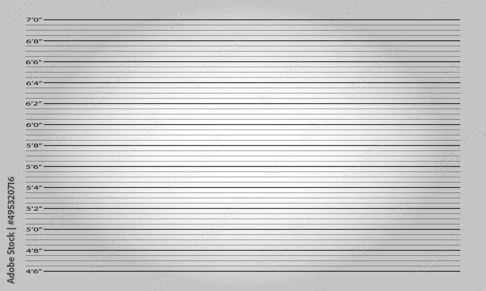 Police height chart for photoshoot of wanted, arrested or suspect ...