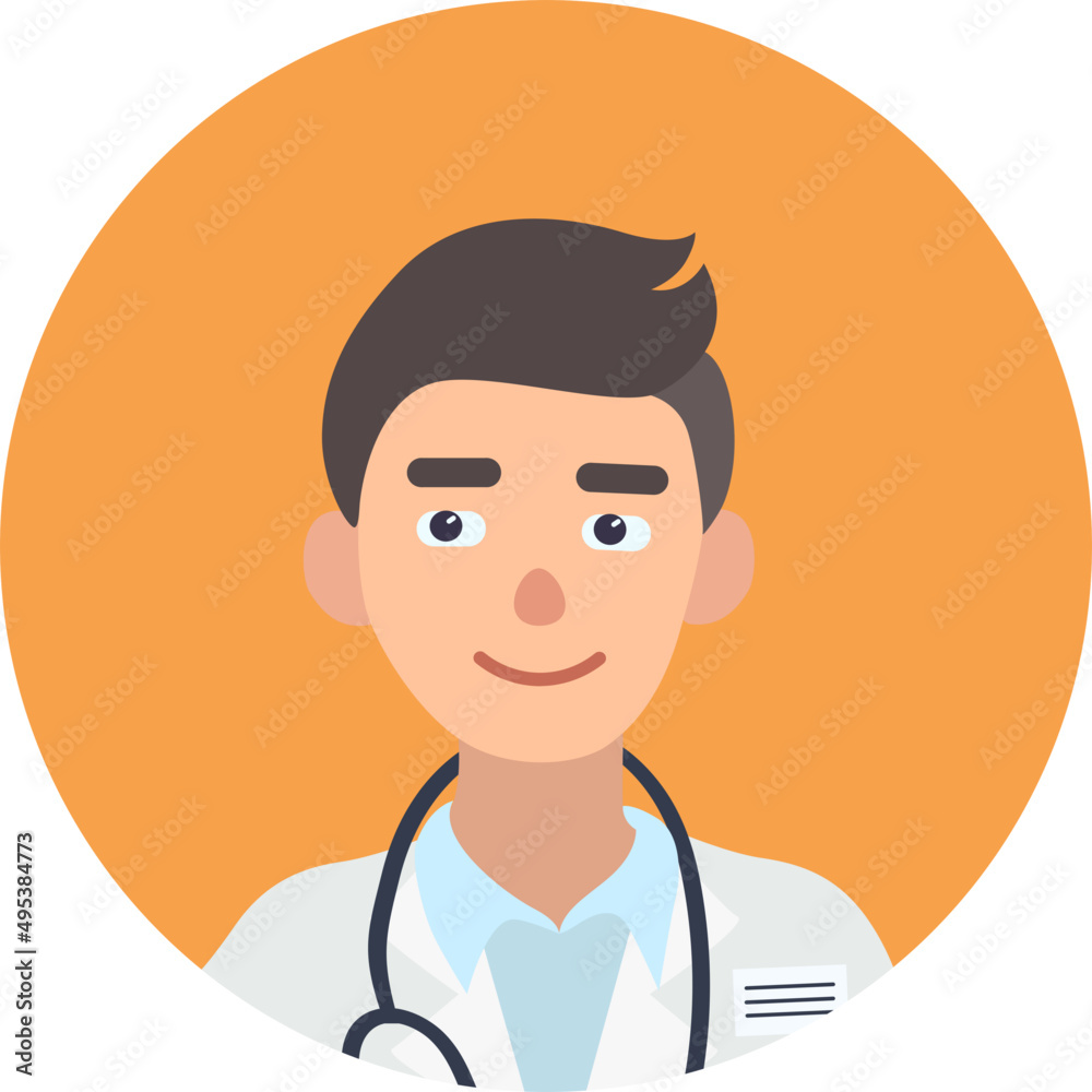 Man Doctor Avatar Cartoon Illustartion Stock Vector | Adobe Stock