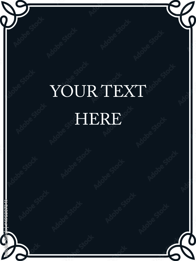 Vector black gothic horror style background frame border. Goth logo ...