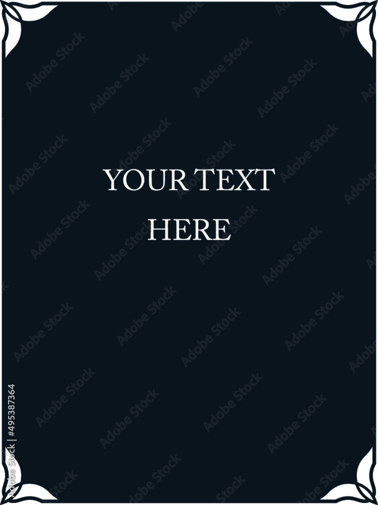 Vector black gothic horror style background frame border. Goth logo ...