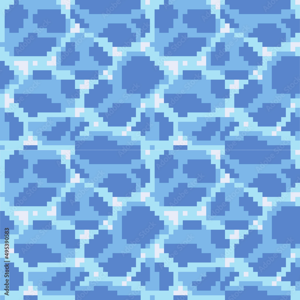 Water waves pixel art seamless pattern. Sea or ocean surface texture. 8 ...