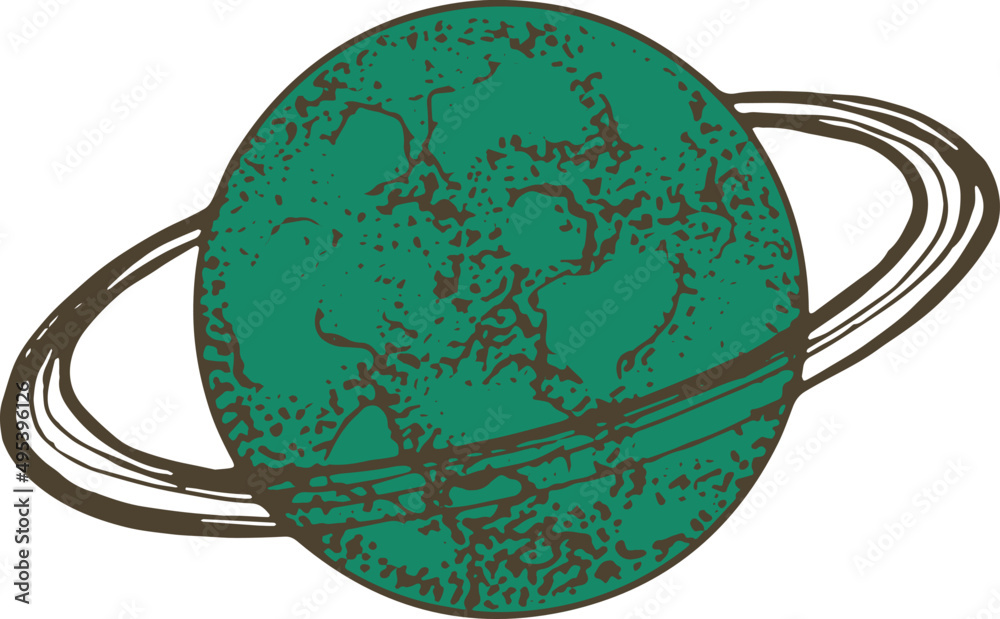 Solar System Planet Hand Drawn Colored Illustration Stock Vector ...