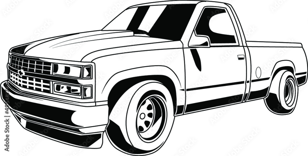 OBS Pick up truck graphic vector Stock Vector | Adobe Stock
