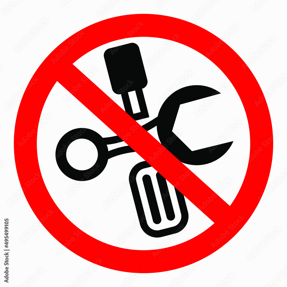 Do not repair. No settings. Icon prohibition gear. Shopping cart ...