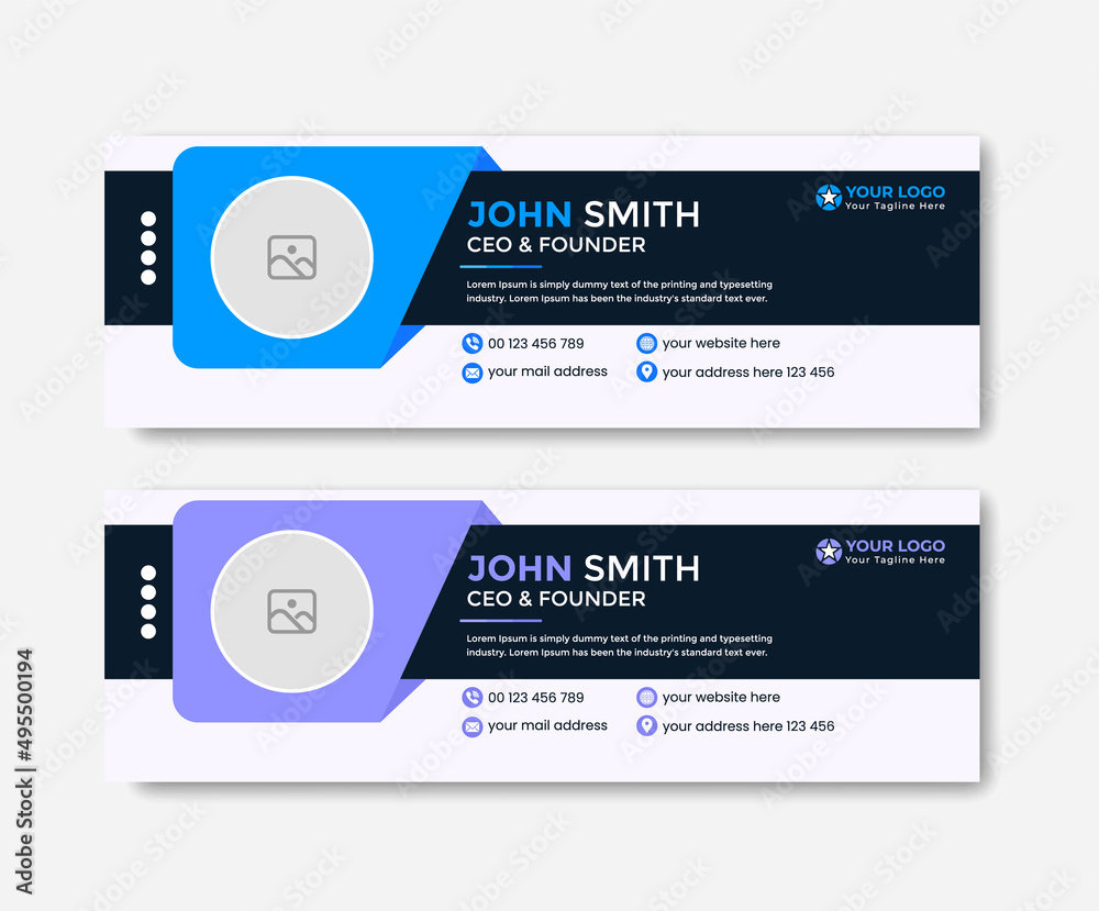 Email signature design with a creative layout and modern concept Stock ...