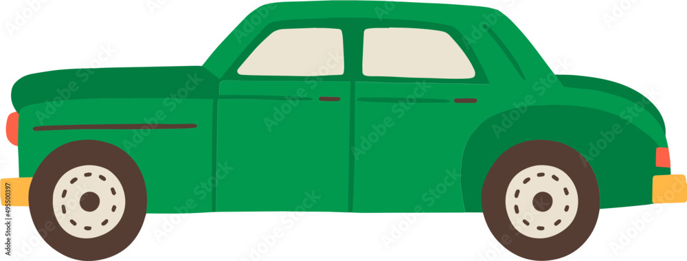 Green Vintage Cuban Car Cartoon Illustration Stock Vector | Adobe Stock