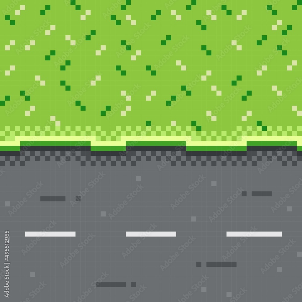 Road texture pixel art. Vector picture. Stock Vector | Adobe Stock