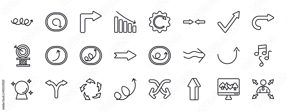 Vector de Stock user interface editable line icons set. user interface thin line icons ...