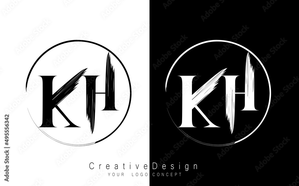 KH letter logo design template vector Stock Vector | Adobe Stock