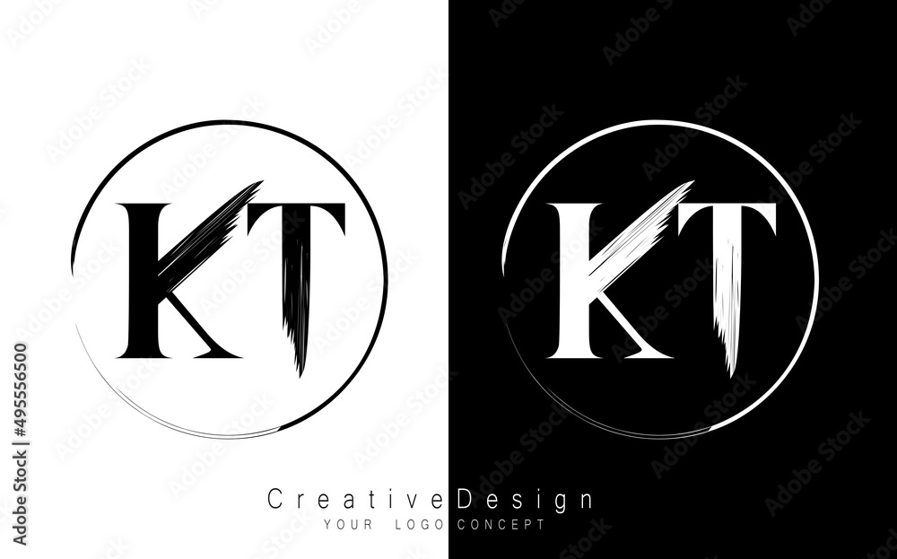 KT letter logo design template vector Stock Vector | Adobe Stock
