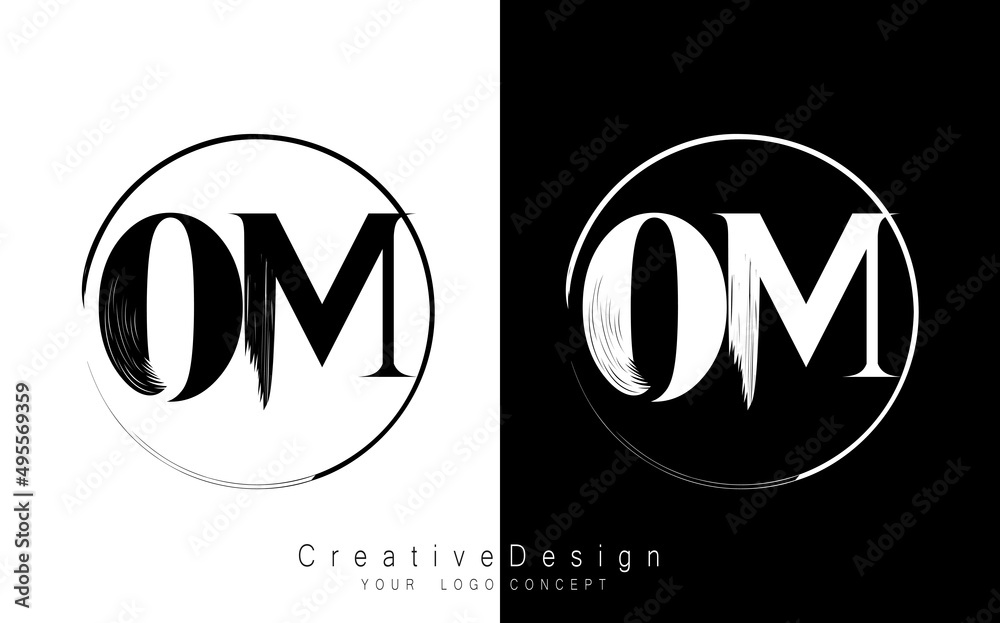OM letter logo design template vector Stock Vector | Adobe Stock