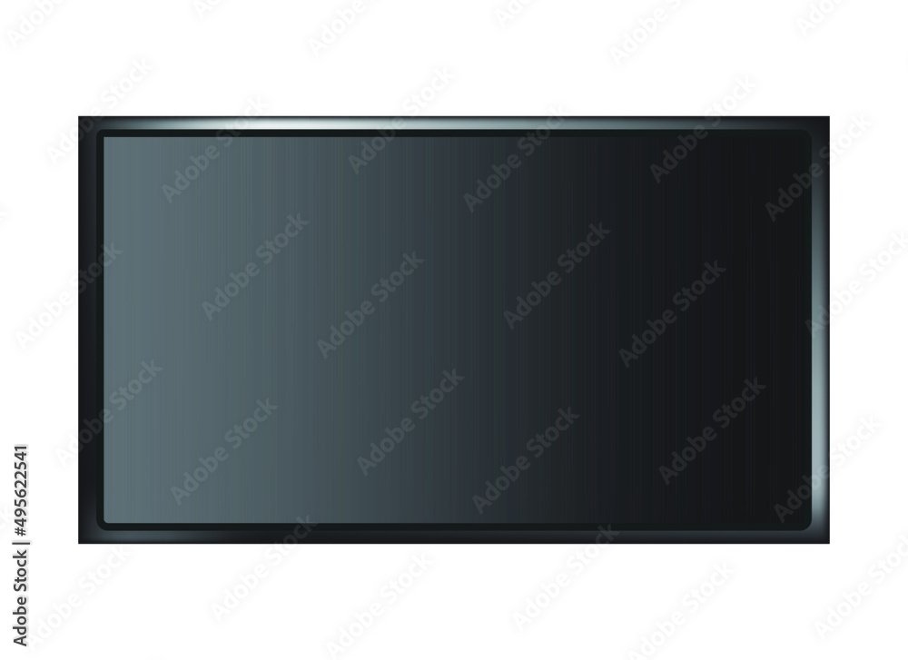 Modern blank black flat screen TV set, LCD Television on a white ...
