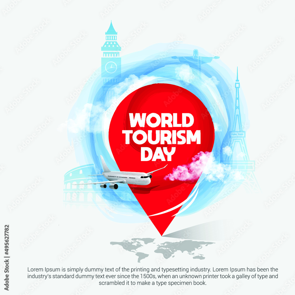 World tourism day creative concept background Stock Vector | Adobe Stock