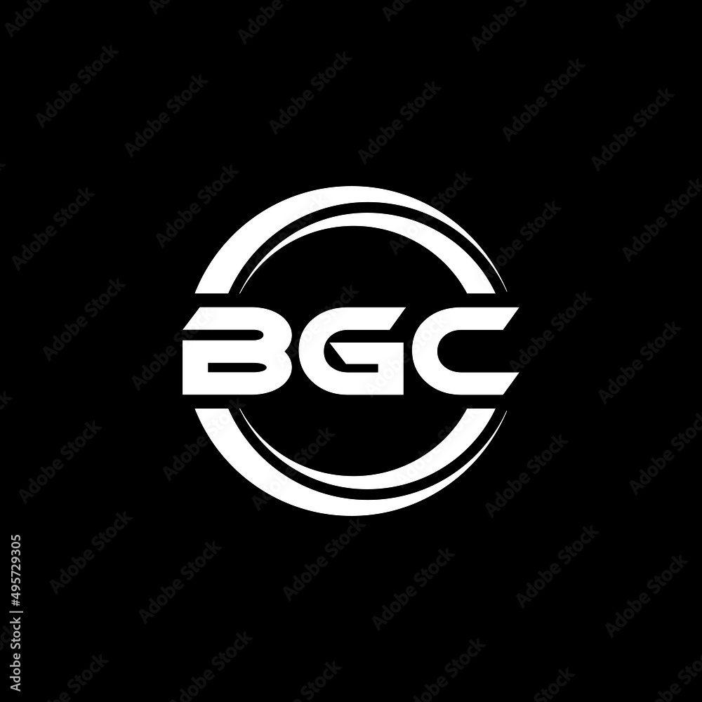 BGC letter logo design with black background in illustrator, vector ...