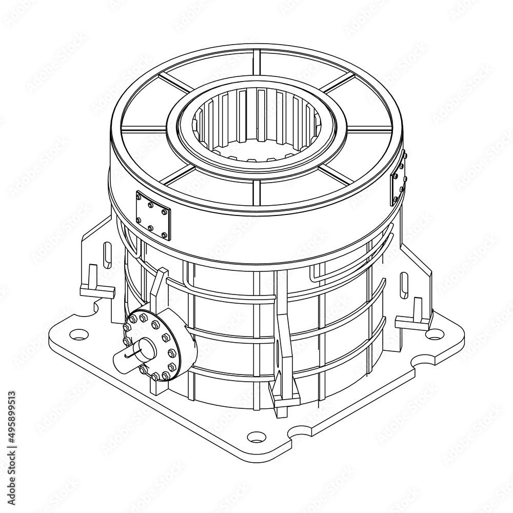 Reducer outline from black lines isolated on white background ...