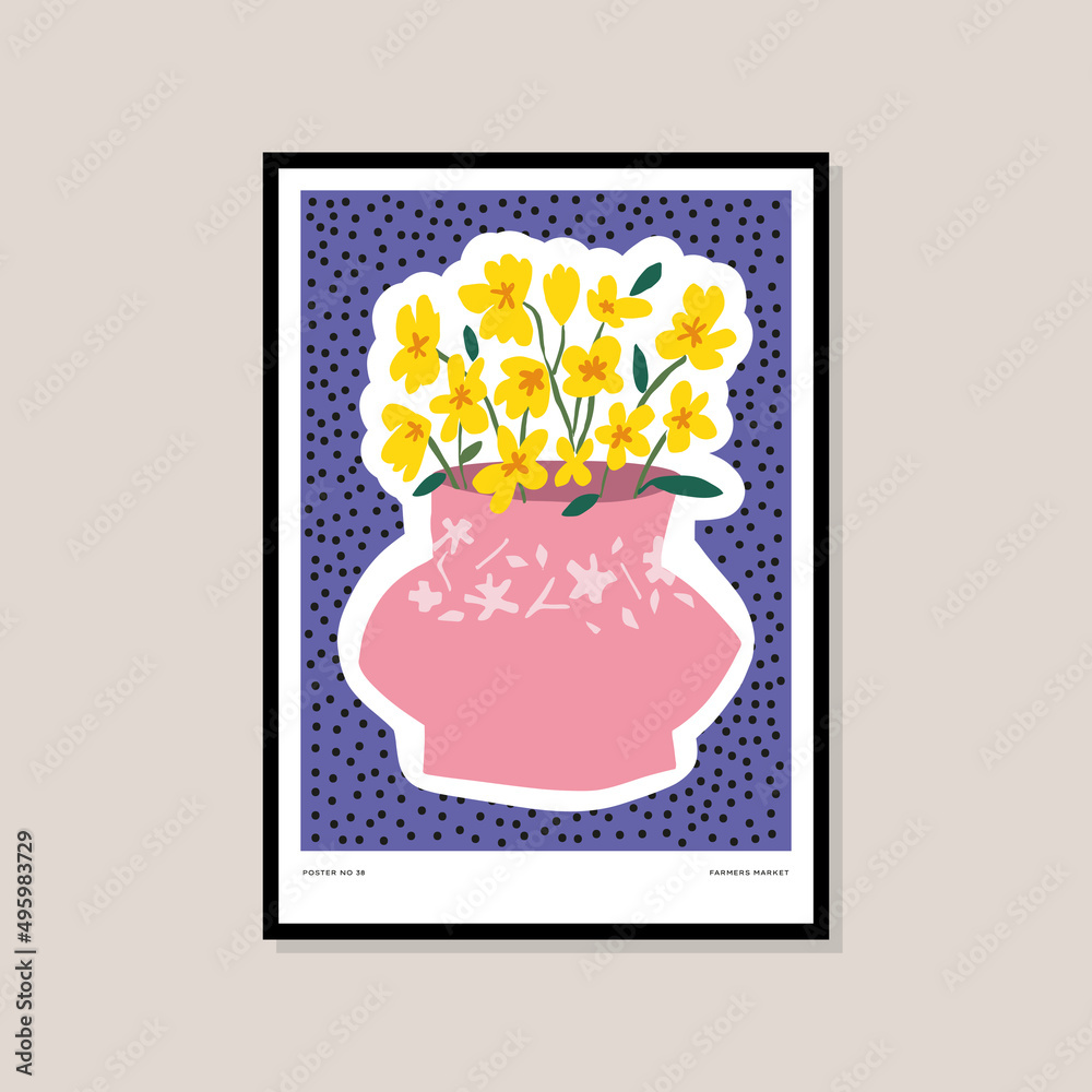 Aesthetic hand drawn posters for your wall art collection Stock Vector ...