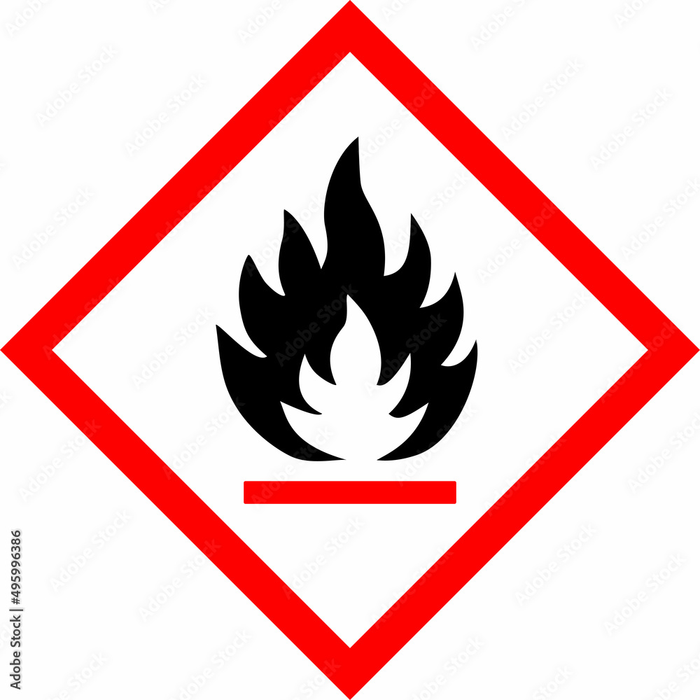 Stock-Vektorgrafik „señal, ghs02, señal, Materias inflamables ...