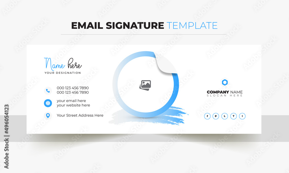 Email signature vector templates, Trendy email signature, Modern ...