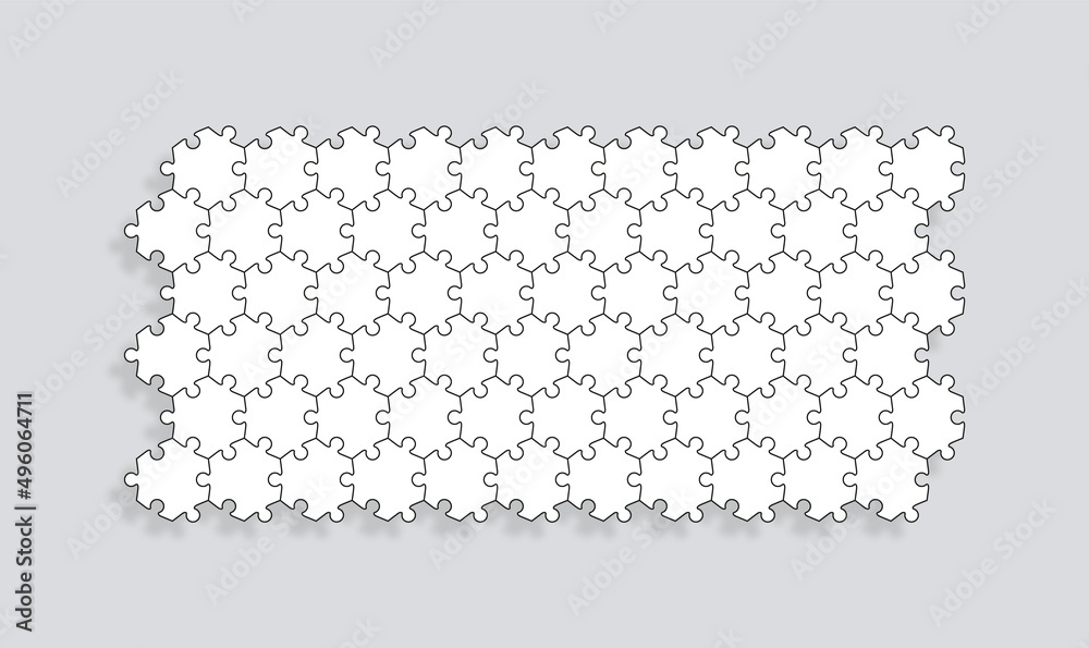 Puzzle pieces. Jigsaw grid with separate shapes. Thinking mosaic game ...