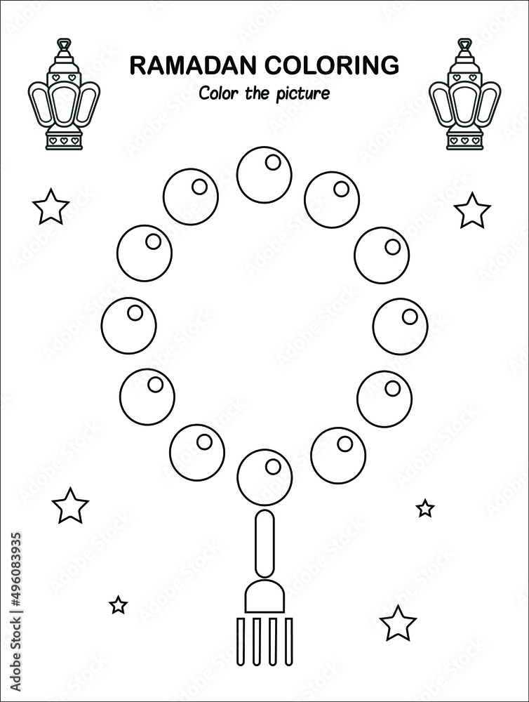 Tasbeeh Ramadan Children Coloring book pages , Islamic month ramadan ...