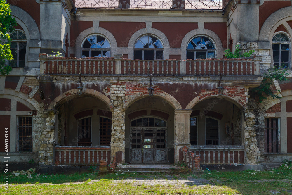 Abandoned, decaying historical heritage of the 19th century, an old ...