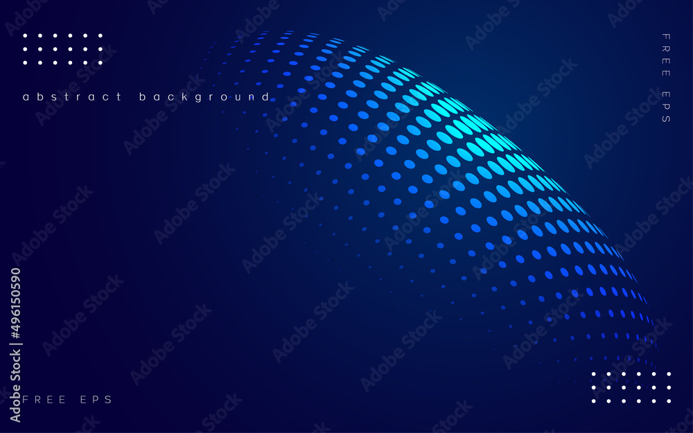 Abstract particle background, blue tech background, vector illustration ...