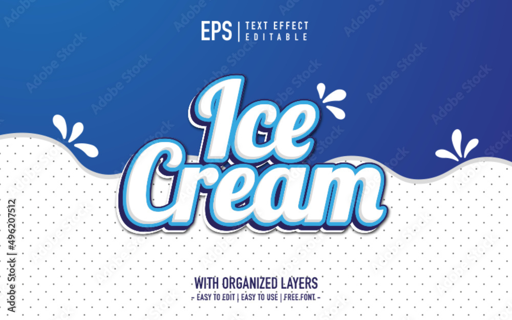 ice cream text effect Stock Vector | Adobe Stock