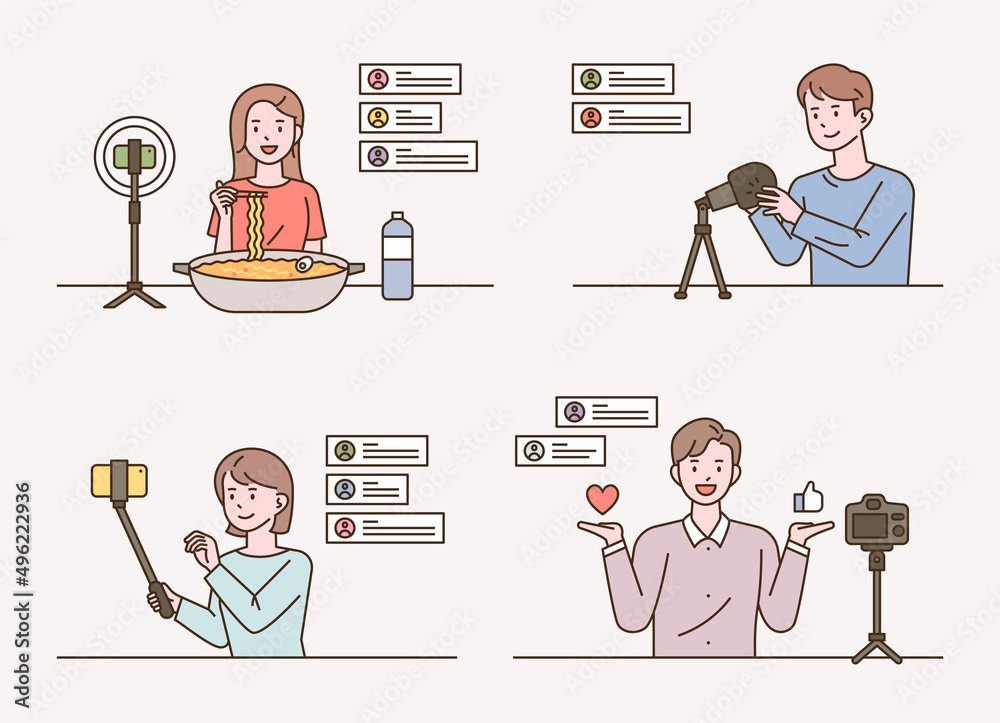 Online social network influencers live streaming and chat conversation ...