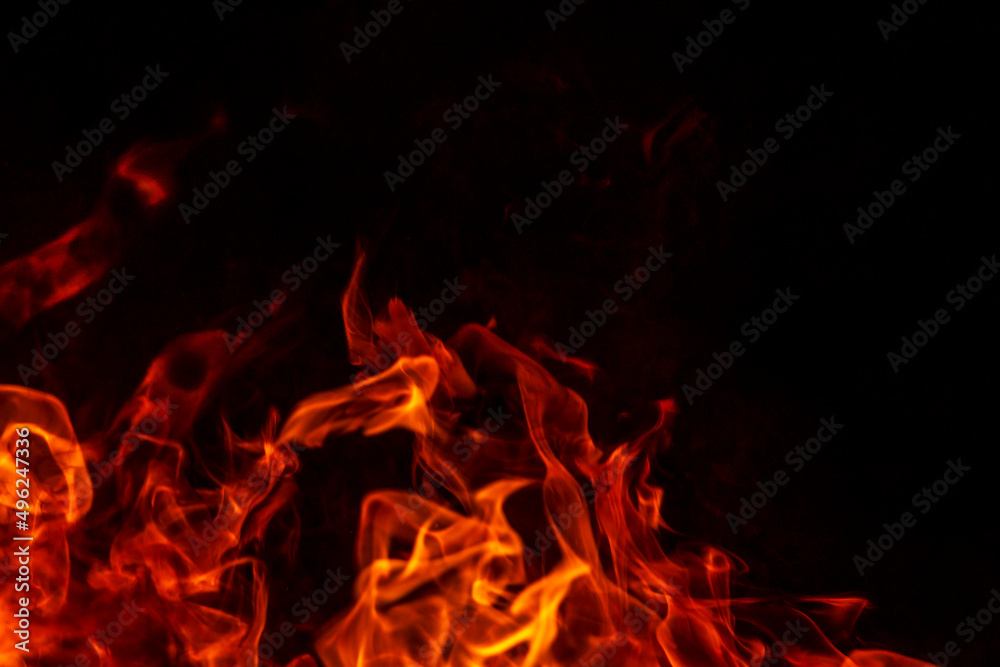 Abstract flame, fire flame texture, background. Blurred moving tongues ...